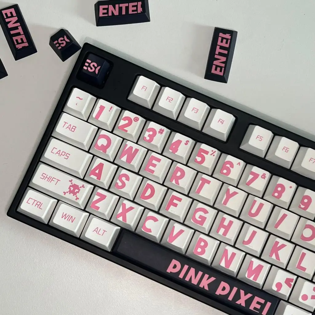 132-Keys-Pink-Big-Letter-Keycaps-For-MX-Switch-Mechanical-Keyboard ...