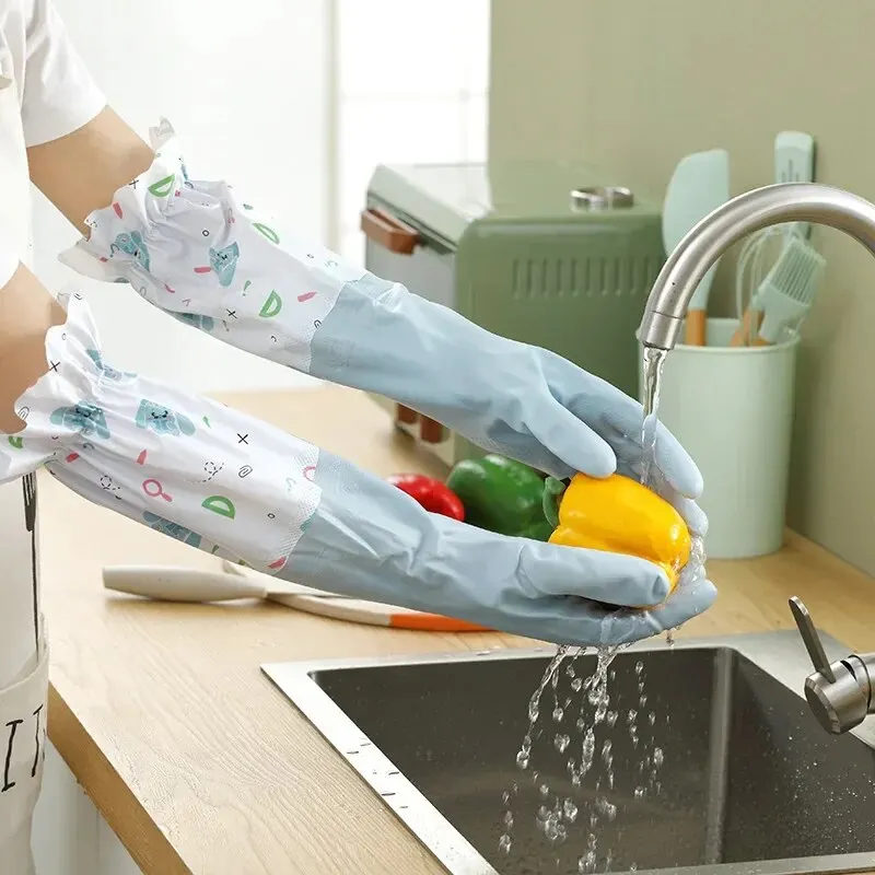 Winter-Fleece-lined-Thickened-Household-Gloves-For-Women-Kitchen ...