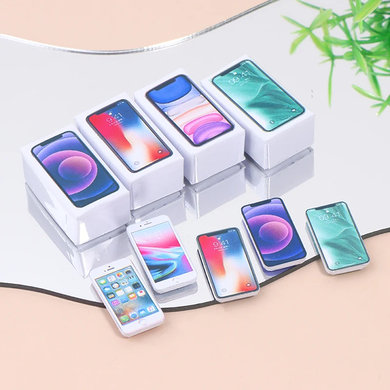 1-12-Miniature-Dollhouse-Mobile-Phone-Iphone-Model-IPhone-Box-For ...