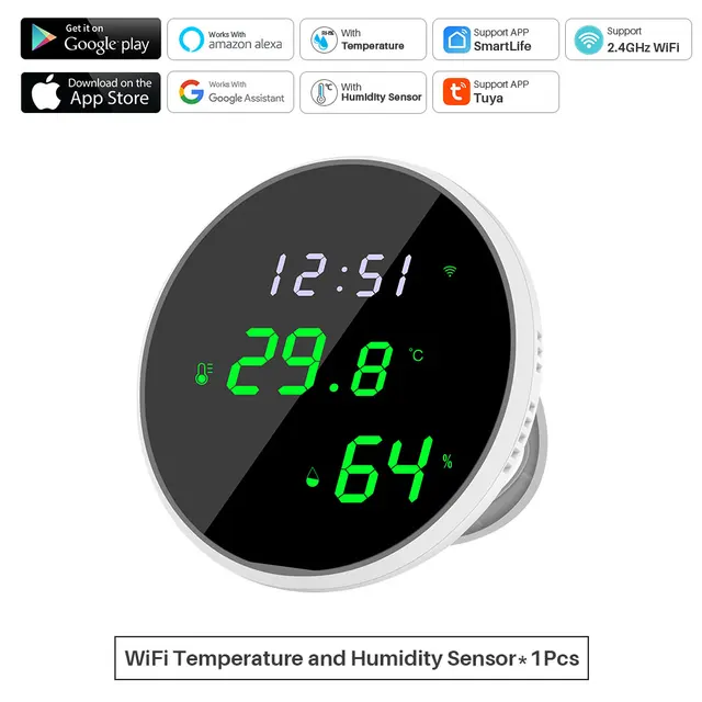 Google Home Temperature Humidity Sensor | Wifi Smart Temperature ...