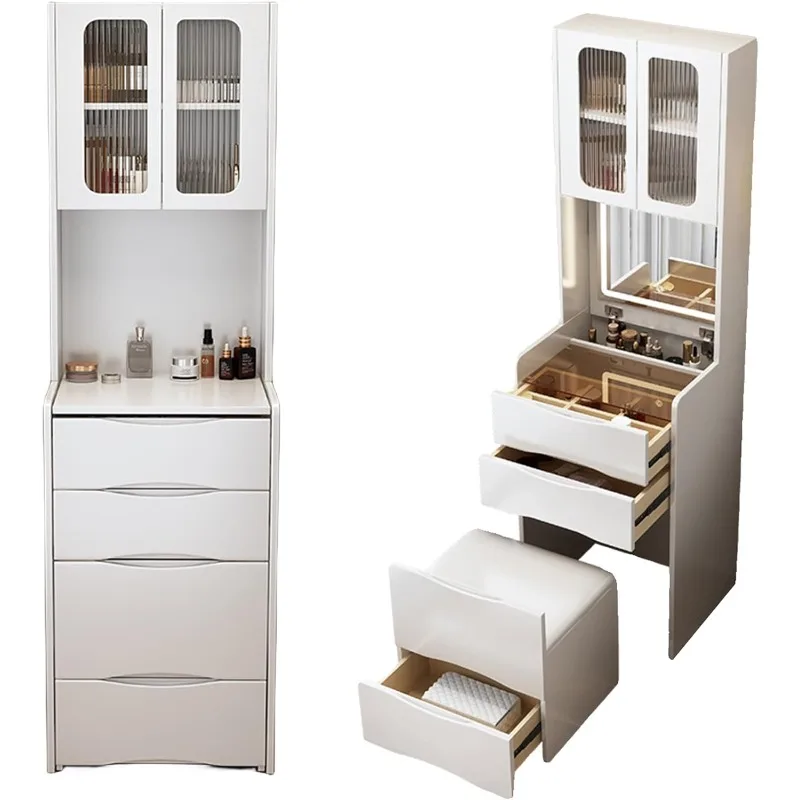 Compact-Vanity-with-Mirror-and-Lights-Makeup-Vanity-with-3-Drawers-and ...