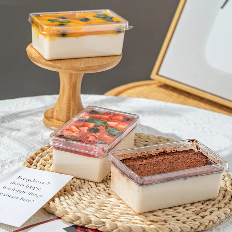 10Sets-Transparent-Square-Plastic-Box-Dessert-Container-Packaging ...