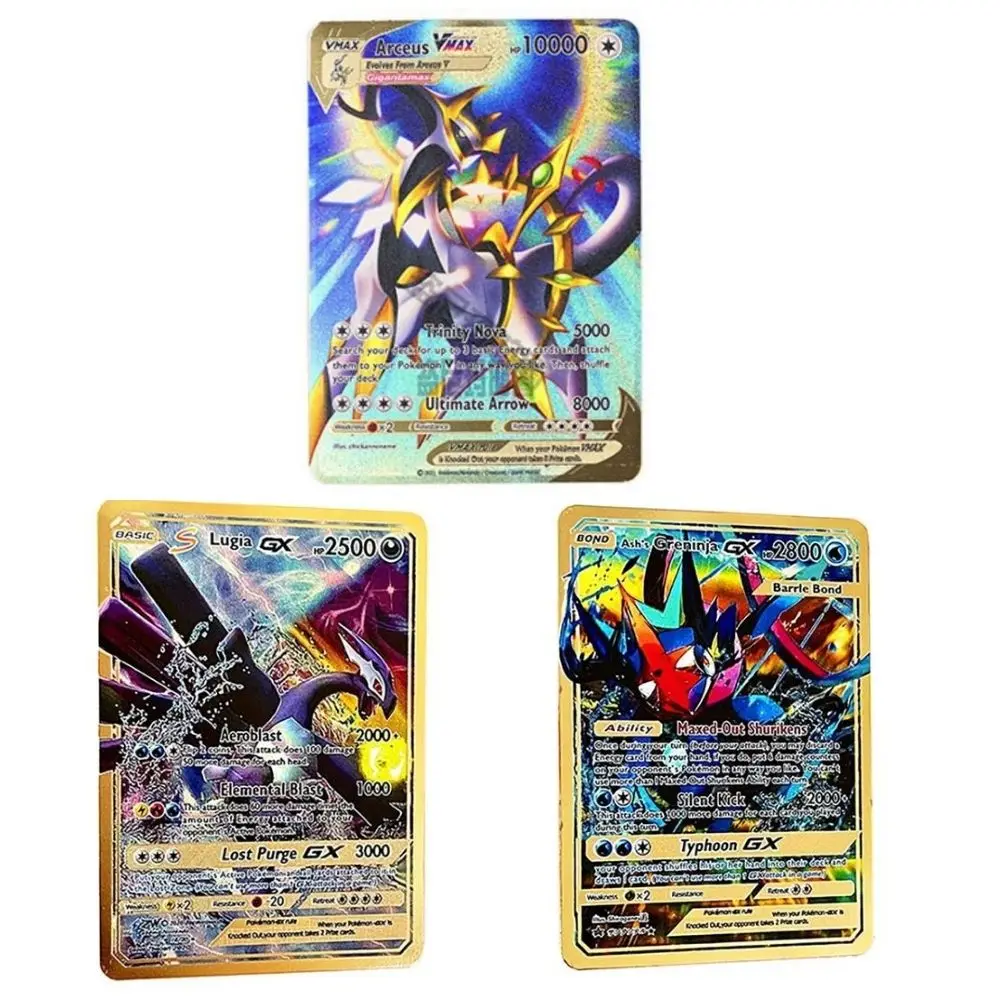10000hp Arceus Vmax Diy Golden Pokemon Cards In English Iron Metal ...