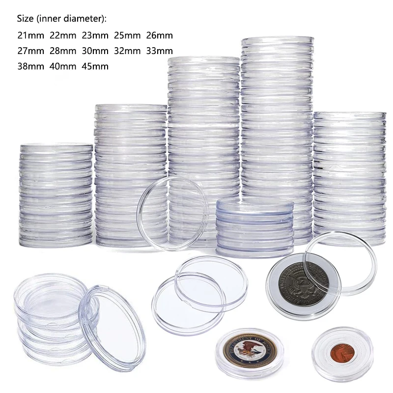 10-50Pcs-21-22-24-25-26-38-40-45mm-Transparent-Round-Coin-Box-Capsules ...