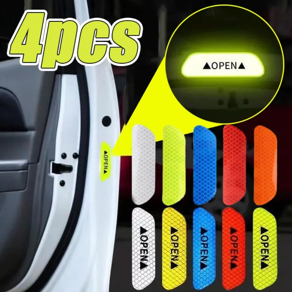 Car Open Reflective Strips Warning Stickers Auto Door Bumper Warning ...