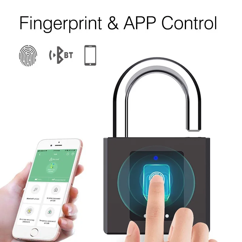 Waterproof-Smart-Fingerprint-Padlock-APP-Remote-Unlocking-Electronic ...