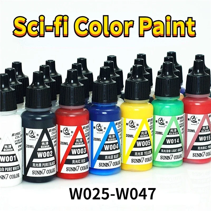 SUNIN 7 W025-W047 20ml Water-based Acrylic Paint Sci-fi Color Pigment ...