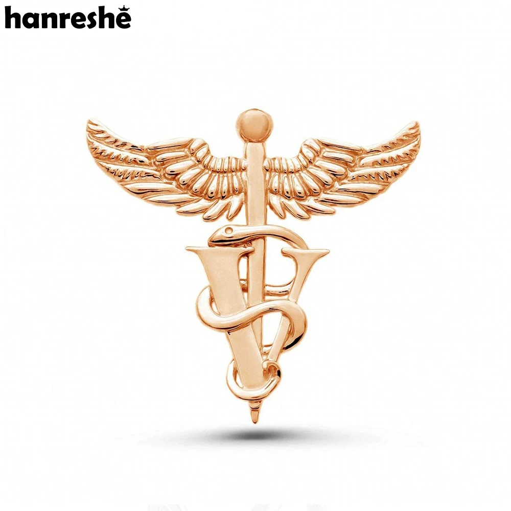 Hanreshe-Medical-Caduceus-Veterinary-Brooch-Pins-Snake-Stick-Wings ...
