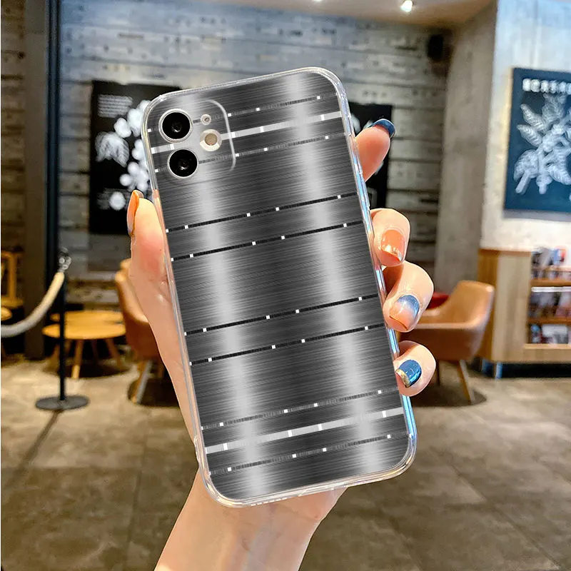 Brushed Metal Texture Apple