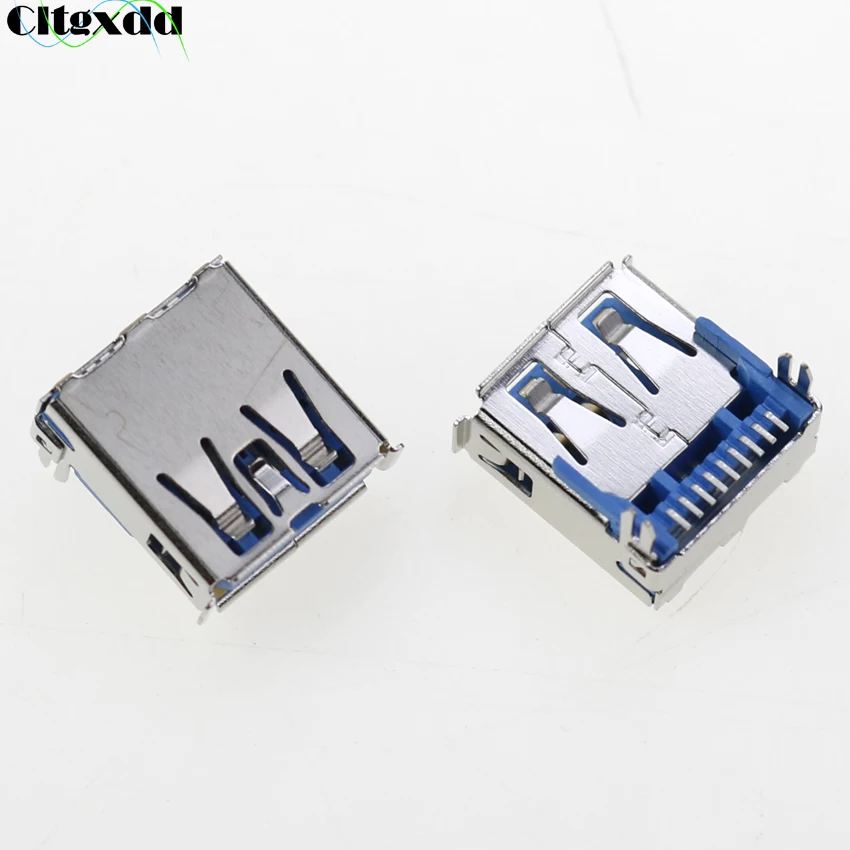 Cltgxdd 10pcs USB 3.0 A Type Female Socket Connector 180 Degree AF SMD ...