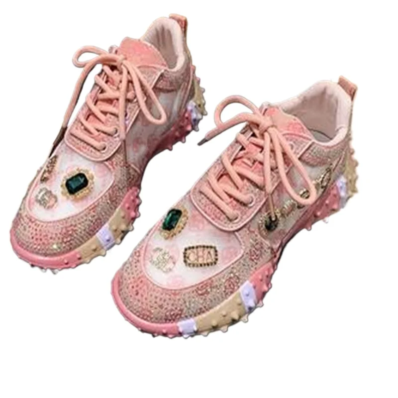 Women-Casual-Sneakers-Luxury-Designers-Rhinestone-Diamond-Thick-Bottoms ...