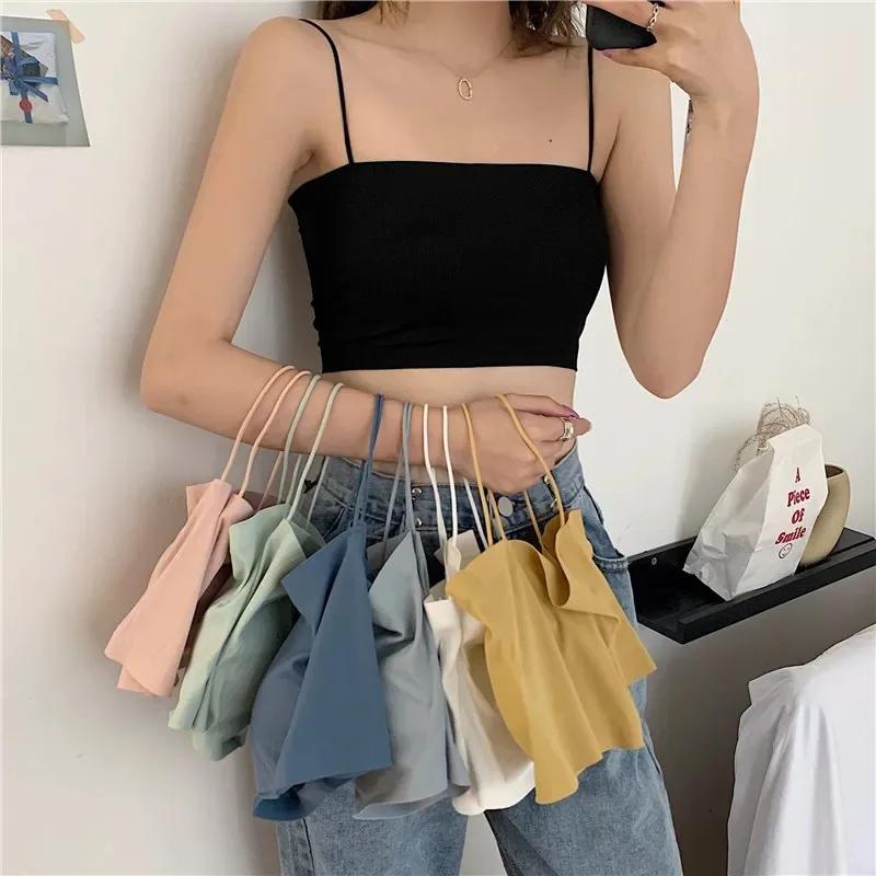 Women Sexy Tube Top Korean Sling Stripe Breast Wrap Bra Girls Student ...