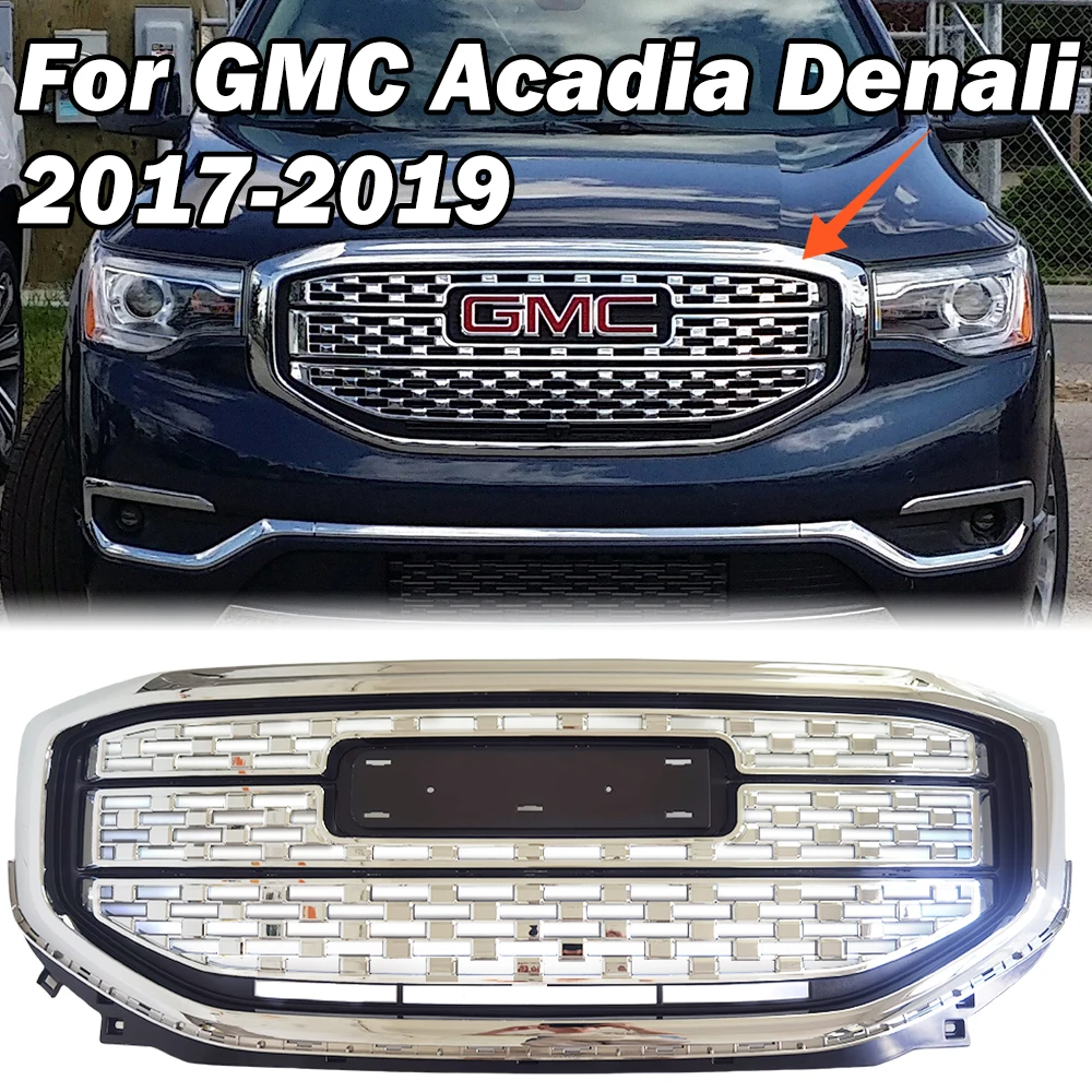 Front-Bumper-Upper-Grille-for-GMC-Acadia-Denali-2017-2018-2019-ABS ...
