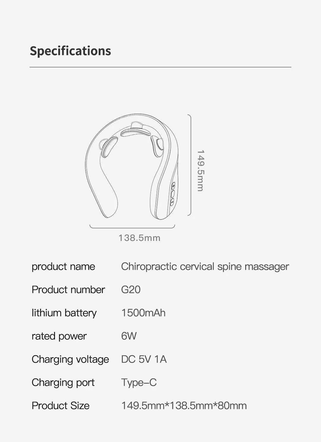 Xiaomi Jeeback Neck Massager G20 Electric Shoulder Cervical Massager ...