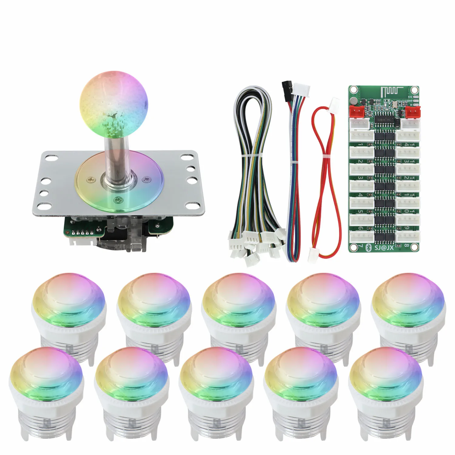SJ-JX-Arcade-Game-RGB-LED-Controller-Button-Joystick-Bluetooth-RGB ...