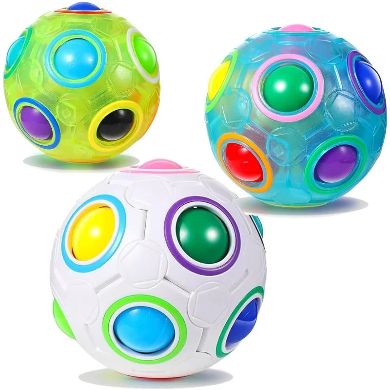Rainbow Puzzle Ball Color-Matching Game Toy Stress Reliever Magic Ball ...