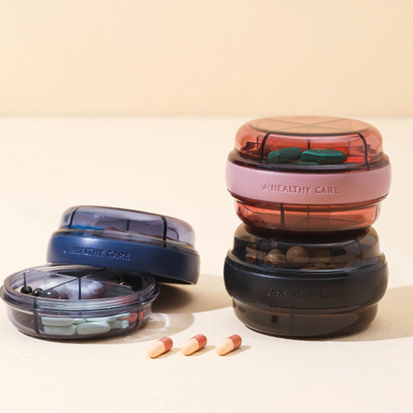 Small 8 Grid Tablets Storage Box Multipurpose Dustproof Tablets Storage ...