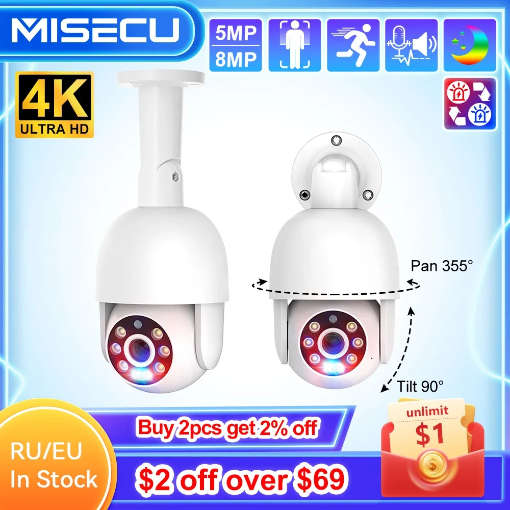 MISECU-4MP-UHD-8MP-4K-POE-PTZ-Dome-CCTV-telecamera-di-sicurezza-di ...