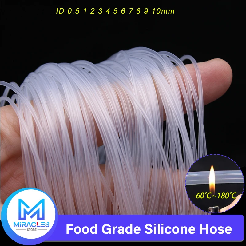 1M/5M Flexible Silicone Tubing ID 0.5 1 2 2.5 3 4 5 6 7 8 9 10mm ...