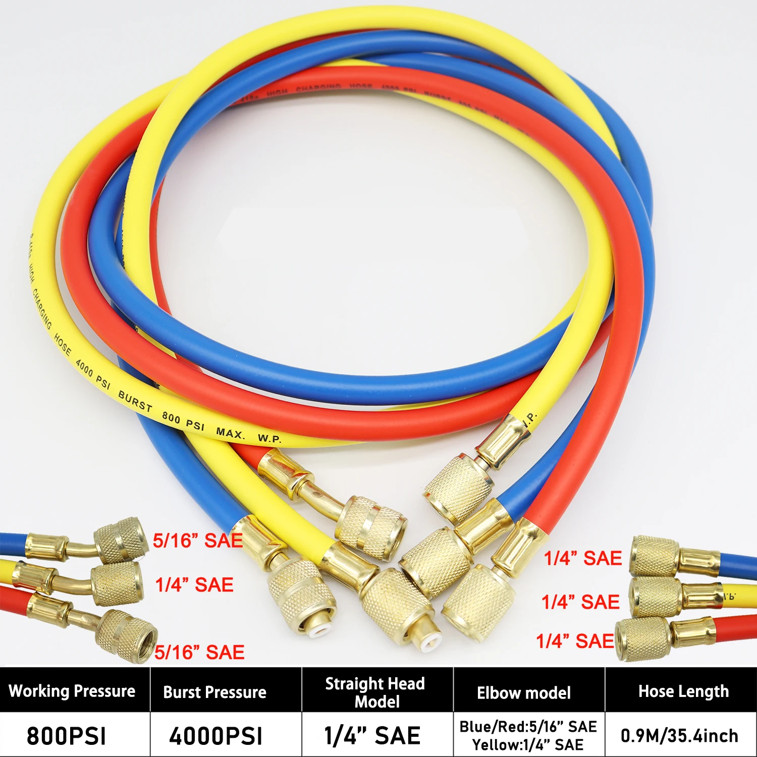 4000psi-R410A-1-5M-1-2M-0-9M-Refrigerant-Air-Conditioning-Hose-Fits-for ...