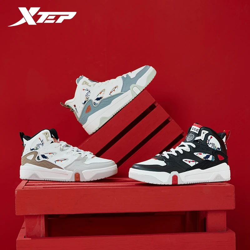 Xtep-sapatos-de-skate-resistentes-ao-desgaste-masculino-t-nis-mid-top ...
