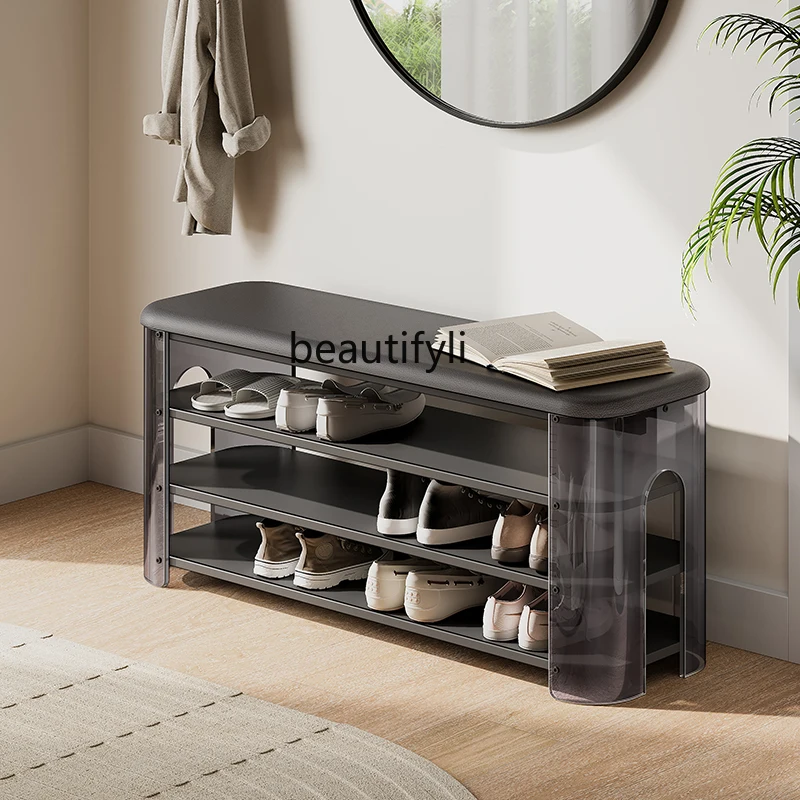 Acrylic-Multi-Layer-Storage-Footstool-Shoe-Cabinet-Integrated-Sitting ...