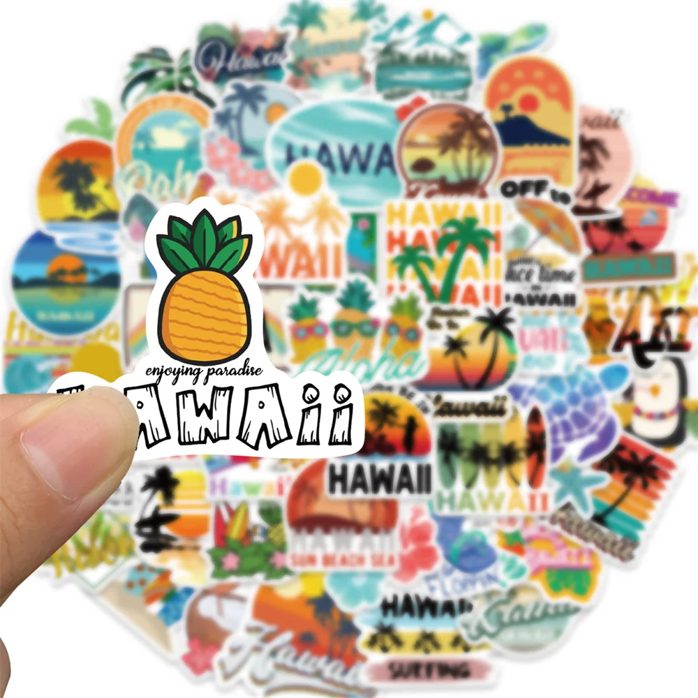 50pcs-Vintage-Summer-Hawaii-Stickers-For-Stationery-Phone-Laptop ...