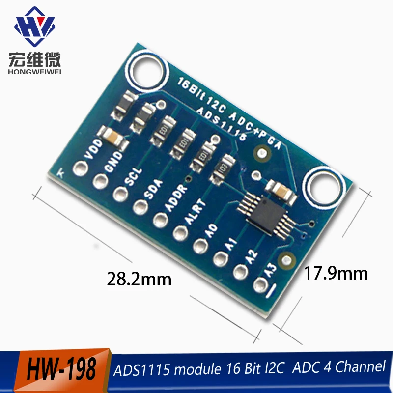 ADS1115-16-Bit-I2C-Module-Precision-ADC-4-Channel-Development-Board-Pro ...