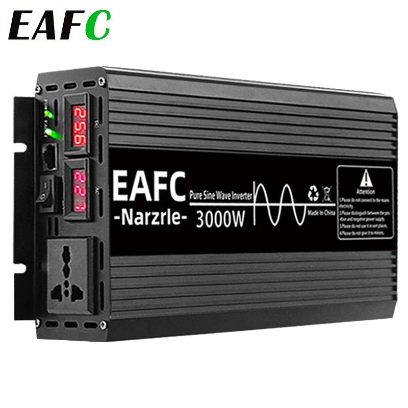 EAFC Car Inverter 4000W 3000W 2000W Power Pure Sine Wave Inverter DC 12V to AC 220V Car Power ...