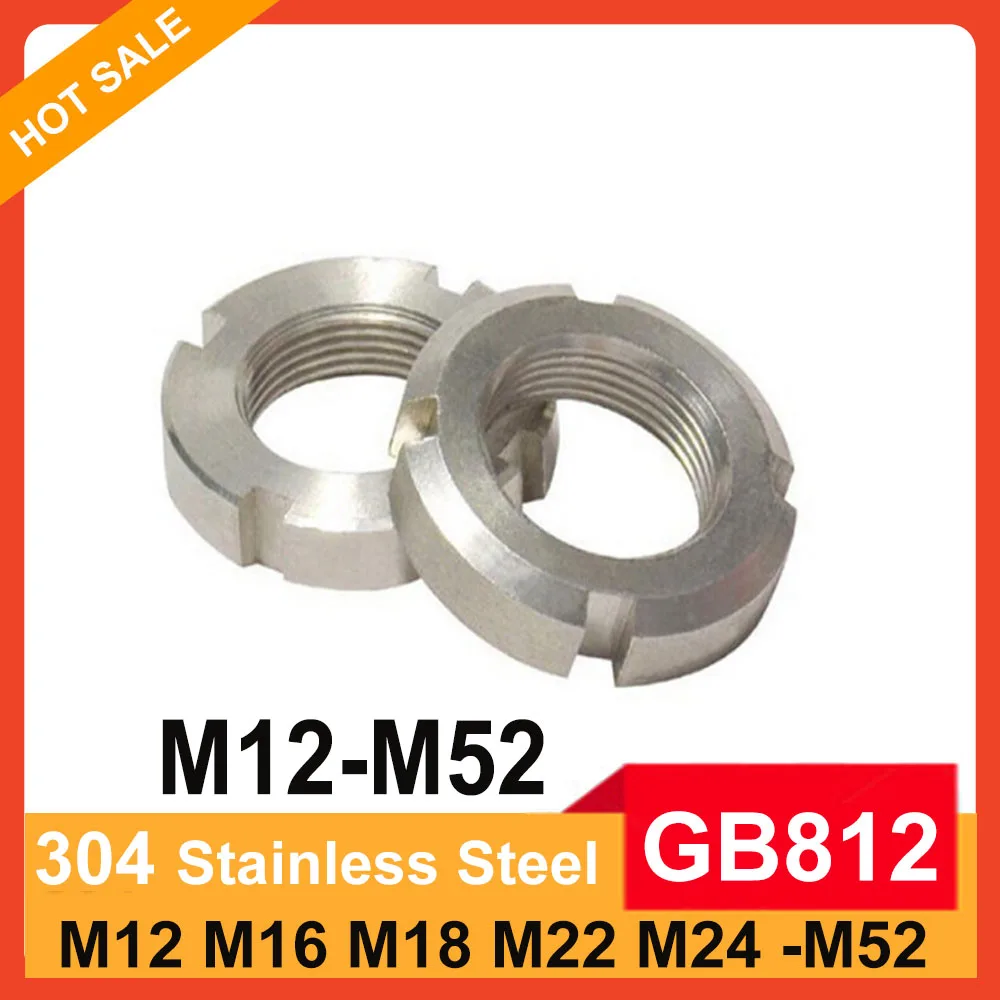 Tuercas-redondas-ranuradas-de-acero-inoxidable-con-rosca-fina-1-2-3-5 ...