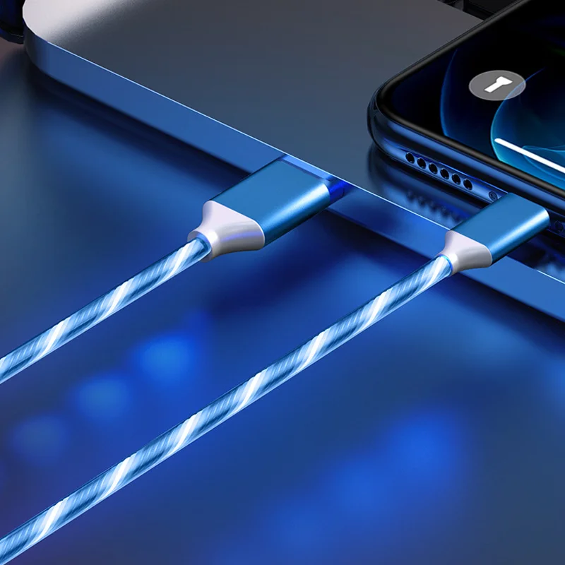 1m Glow-in-the-Dark USB-C Cable, LED Lighted Charging Cord for Samsung ...