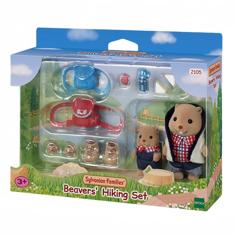 Sylvanian-Families-Anime-Action-Figure-Beavers-Hiking-Set-Cute-Flocking ...
