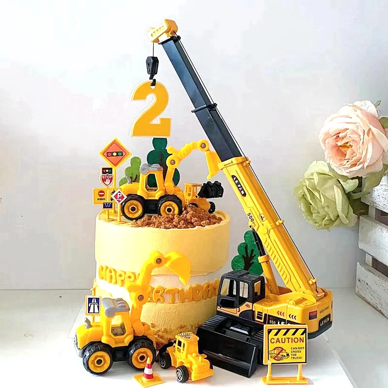 Engineering-Crane-Cake-Topper-Birthday-Construction-Party-Decor-Tractor ...