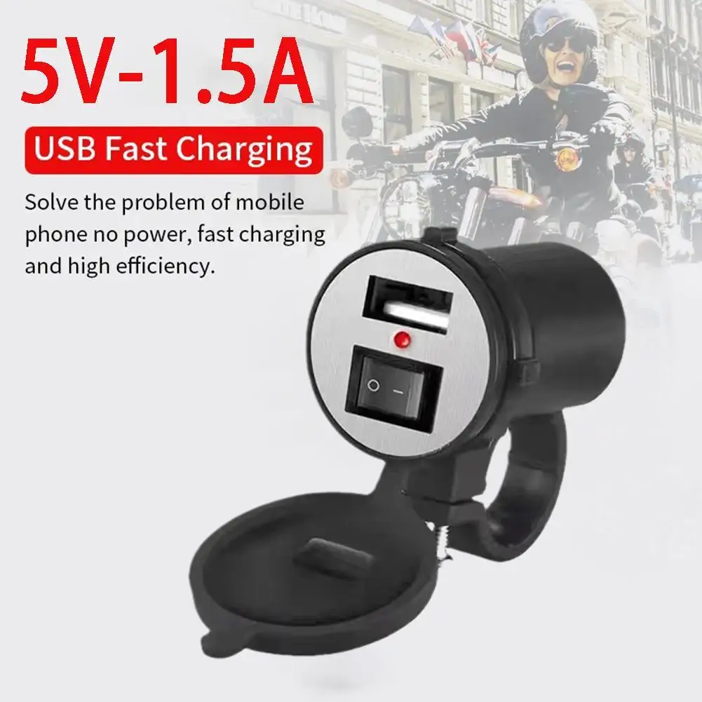 12V-Waterproof-Motorcycle-Handlebar-USB-Charger-5V-1-5A-Moto-Adapter ...