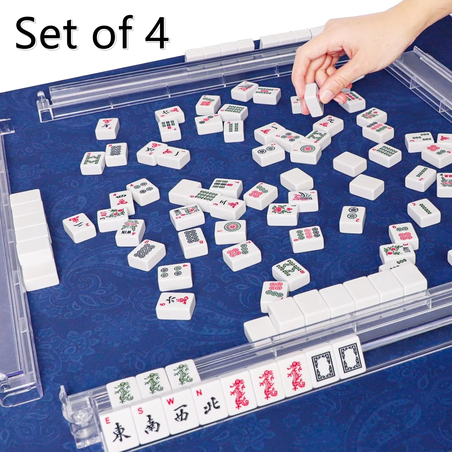 Set-of-4-American-Mahjong-All-in-One-Tile-Rack-Pusher-Clear-Acrylic ...