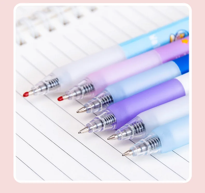 STYLO,V 6pcs--stylo à pression de dessin animé, stylo à Gel, recharge ...