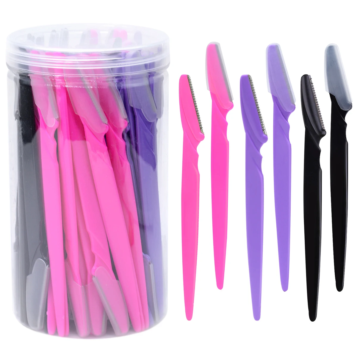 30pcs-Woman-Eyebrow-Razors-In-Container-Facial-Trimmer-Body-Hair-Shaver ...