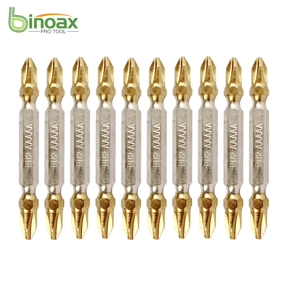 Binoax PH2 Cross Double Head Screwdriver Bits 2/5/10Pcs 65mm Titanium ...
