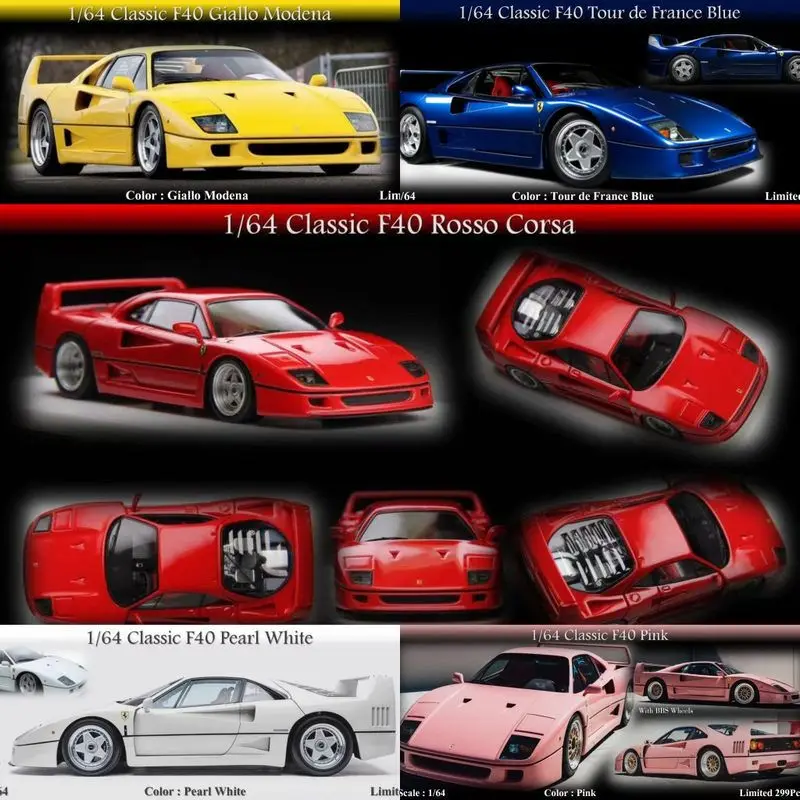 Bburago-1-64-Ferrari-F12-TDF-SF90-ROMA-488-PISTA-F40-Alloy-Sports-Car ...