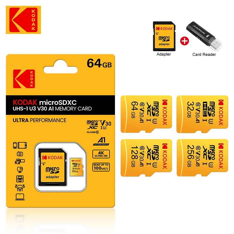 KODAK-Micro-SD-Memory-Card-512GB-256GB-UP-TO-90MB-s-Class10-U3-32GB ...