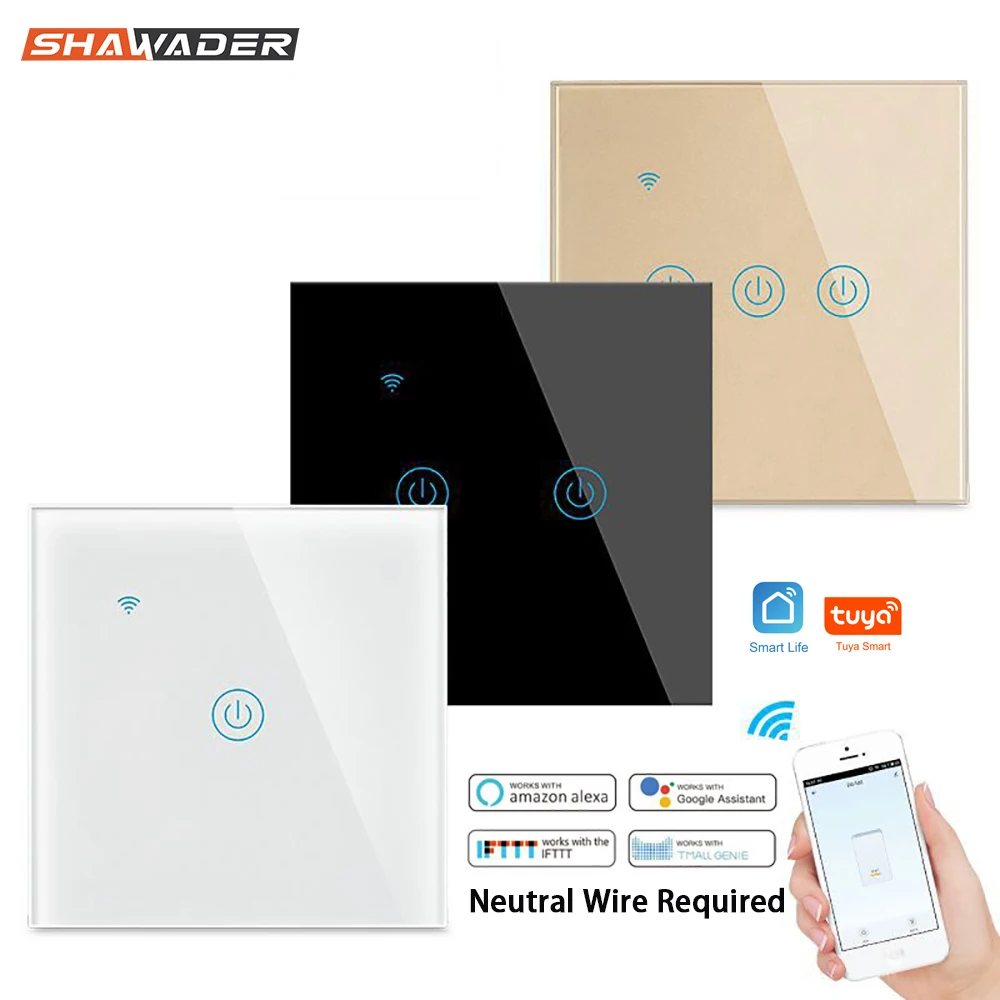 Wall Smart Wifi Light Switch Inteligente Interruptor Glass Screen Touch ...