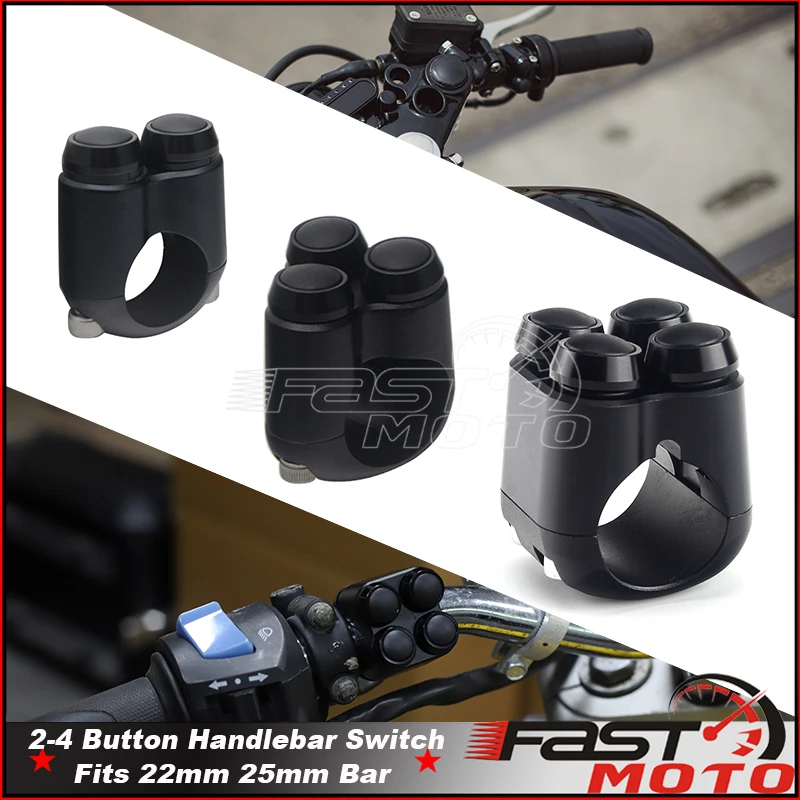 2&3&4 Buttons Motorcycle Switch 25mm 22mm Handle Bar Controller ...