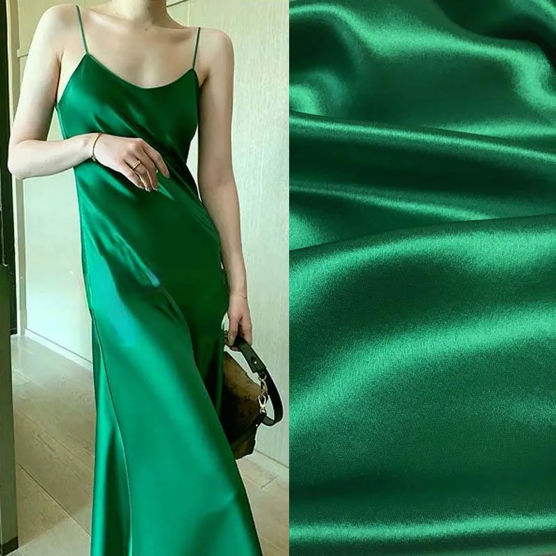 Skin-friendly-Drape-Green-High-definition-Triacetate-Satin-Fabric ...