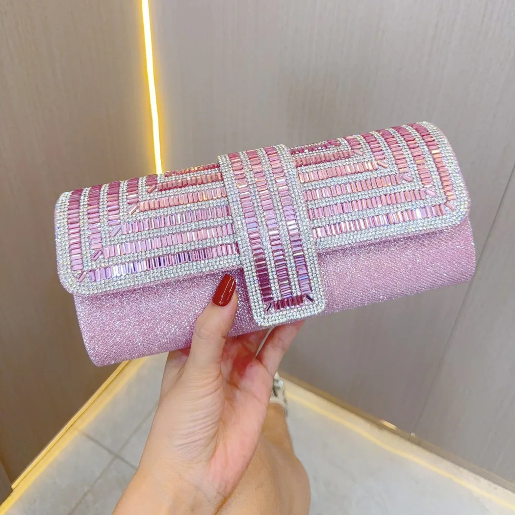 Fashion-Rhinestone-Clutches-Black-Pink-Silver-Color-Small-Clutch ...