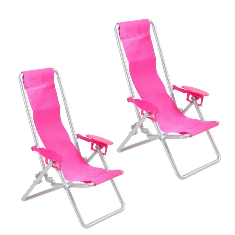 2pcs-Mini-Chaise-Lounges-House-Deck-Lying-Chair-Simulation-Folding ...