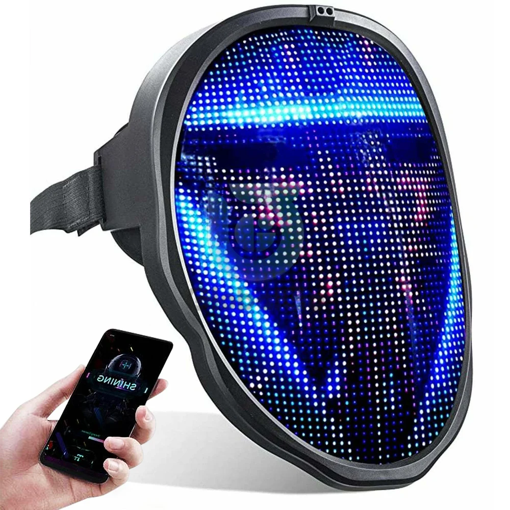 LED-Luminous-Mask-RGB-Full-Color-Face-Changing-Glowing-Mask-Halloween ...