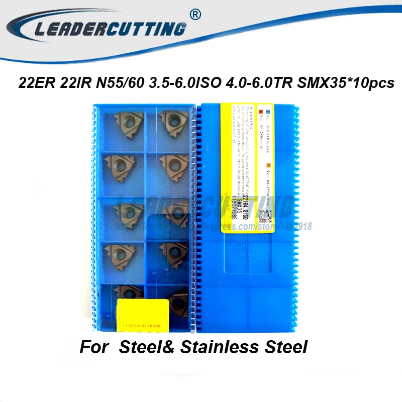 10pcs 22ER N55 SMX35 22ER Threading turning carbide inserts turning ...