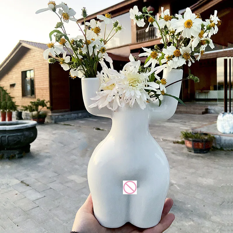 Creative-Nordic-Human-Body-Art-Bust-Statue-Ceramics-Vases-Flower-Pot ...