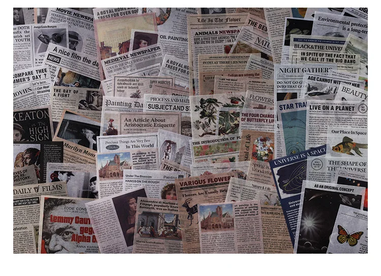 20 sheets Vintage Newsstand Series Decorative Stickers Movie newspaper ...