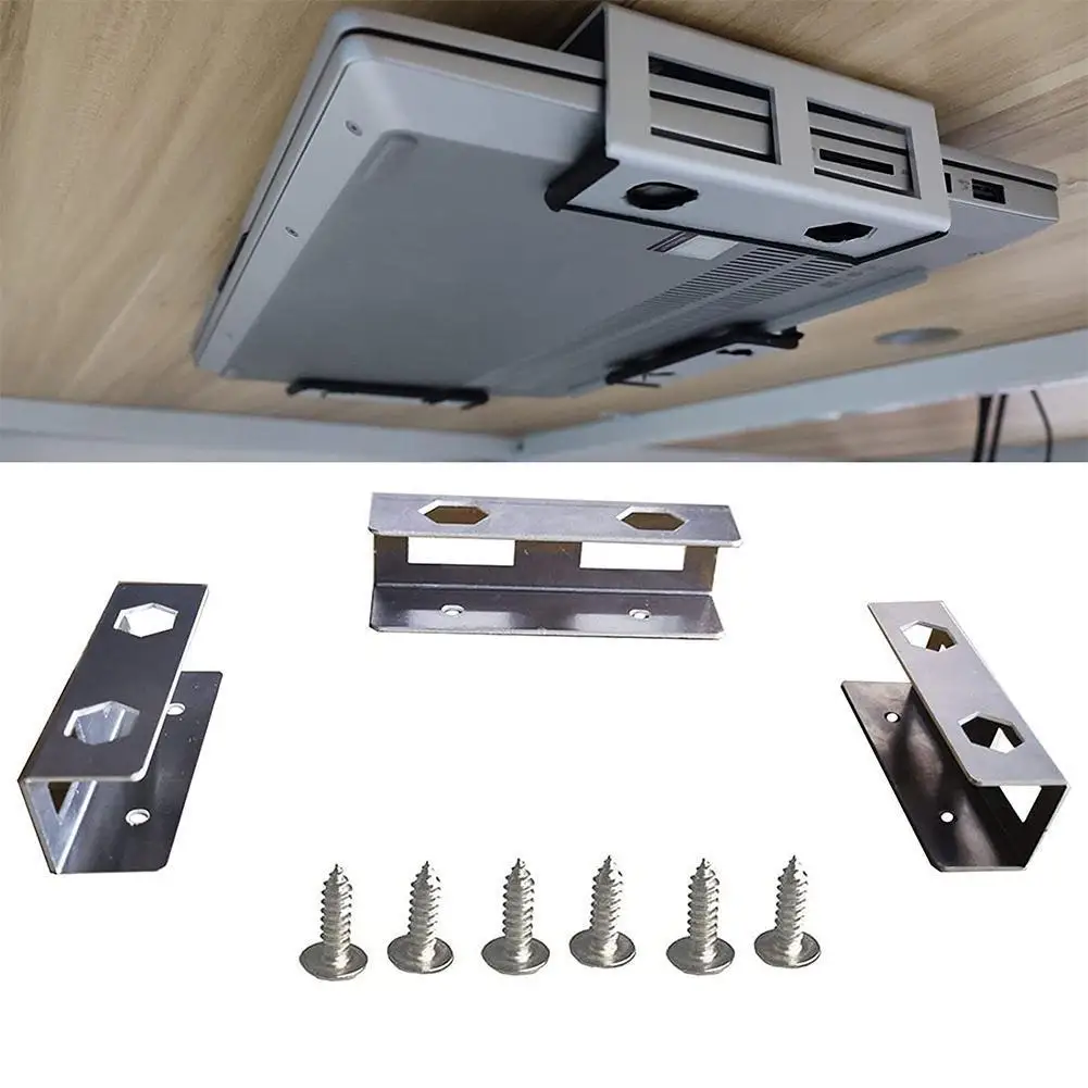 Adjustable-Foldable-Under-Desk-Laptop-Storage-Holder-Mount-Bracket-With ...